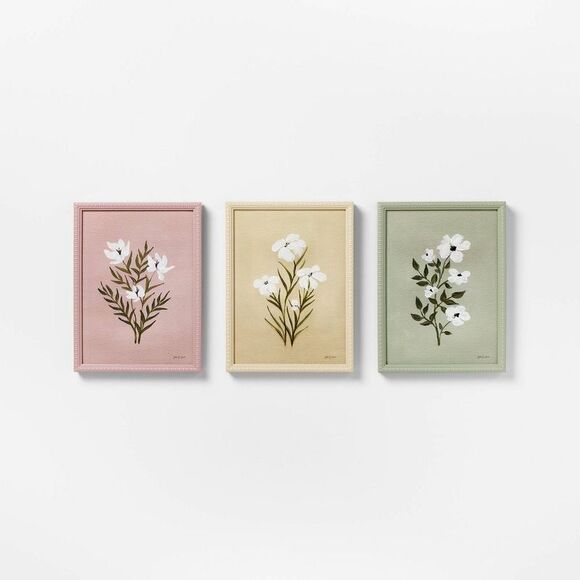 Threshold designed w/Studio McGee | Other | Set Of 3 2x16 Flower Framed ...